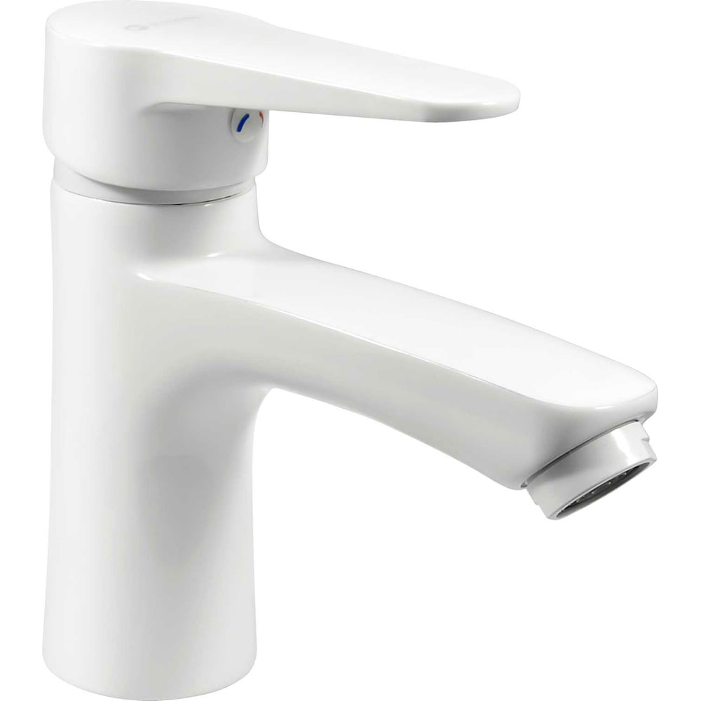 Смеситель для умывальника Juguni белый с лит. изливом, картридж 35 мм, подводка, креп. гайка ...