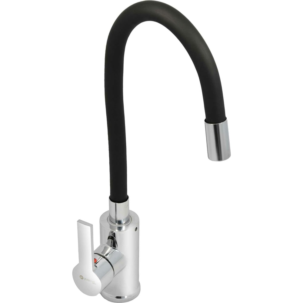 Смеситель для мойки Juguni с цветным изливом "Luxe" (черный) 0402.486 ...