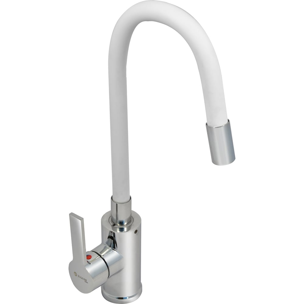 Смеситель для мойки Juguni с цветным изливом "Luxe" (белый) 0402.485 ...