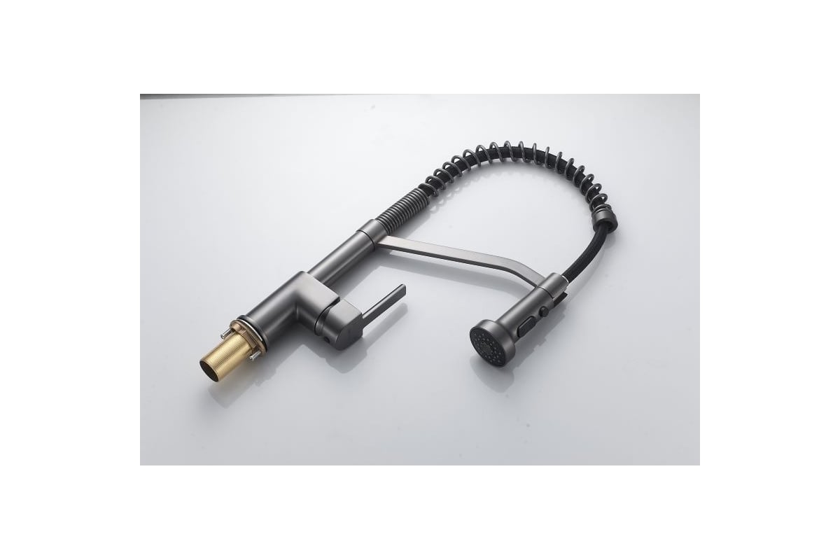 Пружинный смеситель для кухни SHEVANIK с выдвижной лейкой, оружейная сталь S963T - выгодная цена ...