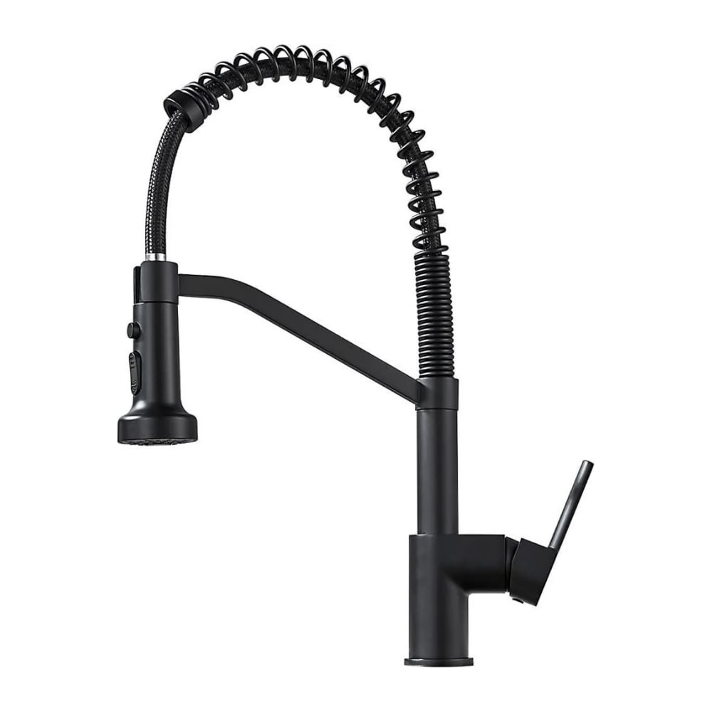 Пружинный смеситель для кухни SHEVANIK с выдвижной лейкой черный S963H - выгодная цена, отзывы ...