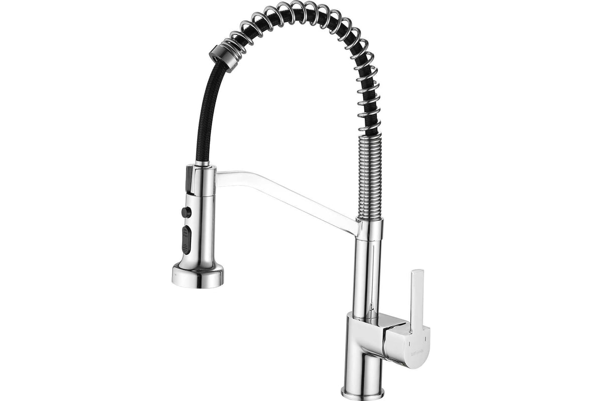 Пружинный смеситель для кухни SHEVANIK с выдвижной лейкой, хром S963 - выгодная цена, отзывы ...