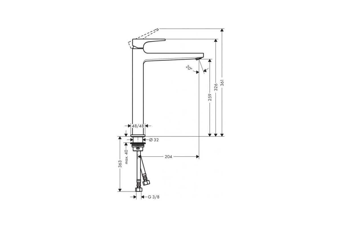 Смеситель для раковины Hansgrohe Metropol 260 шлиф.бронза 32512140 ...