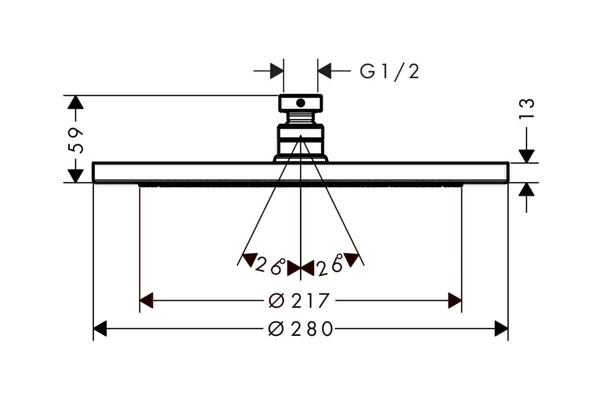 Верхний душ Hansgrohe Croma 280 air 1jet полированное золото 26220990 ...