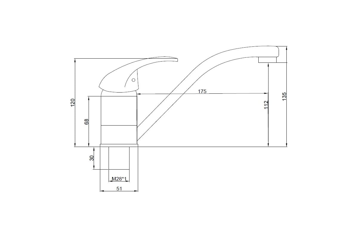 Смеситель для кухни SANTREK AQUA-620 "MODERN" d-40 на гайке SB08 123466 ...