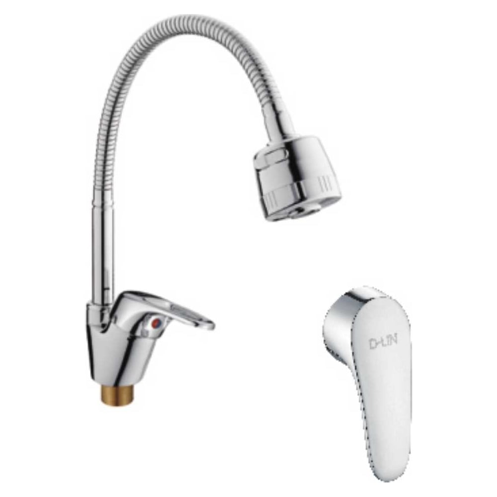 Смеситель для кухни D-Lin с гибким изливом, хром D150302-T - выгодная ...