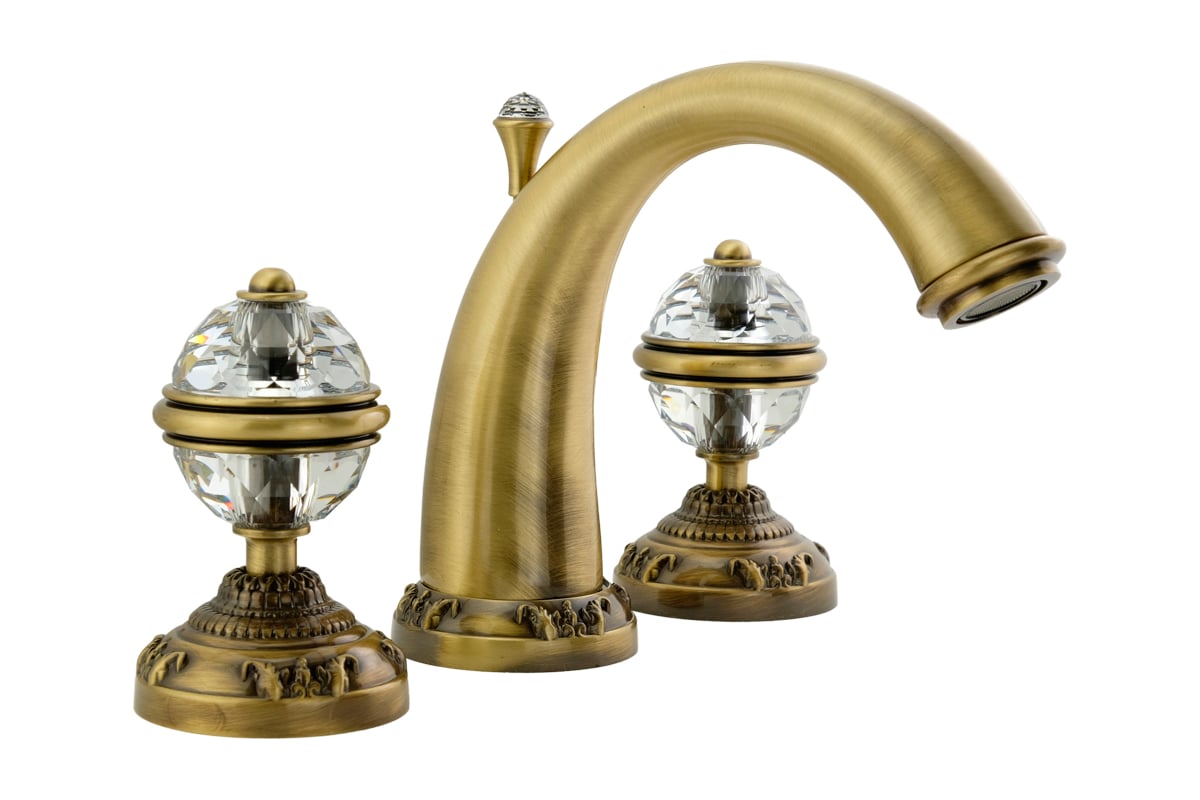 Смеситель для раковины Migliore CRISTALIA на 3 отв., ручки CRYSTAL ...