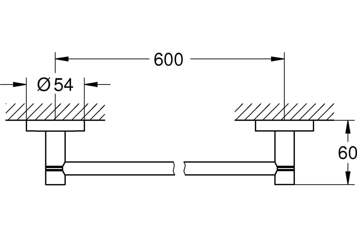 Держатель полотенца Grohe Essentials 600 мм, суперсталь 40366DC1 ...
