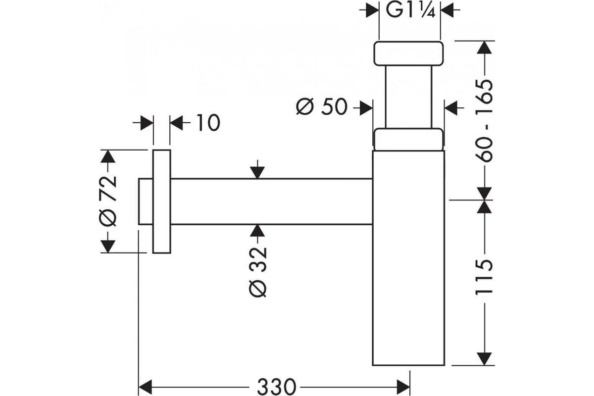 Сифон HANSGROHE 52105140 Flowstar S 00000071099 - выгодная цена, отзывы ...