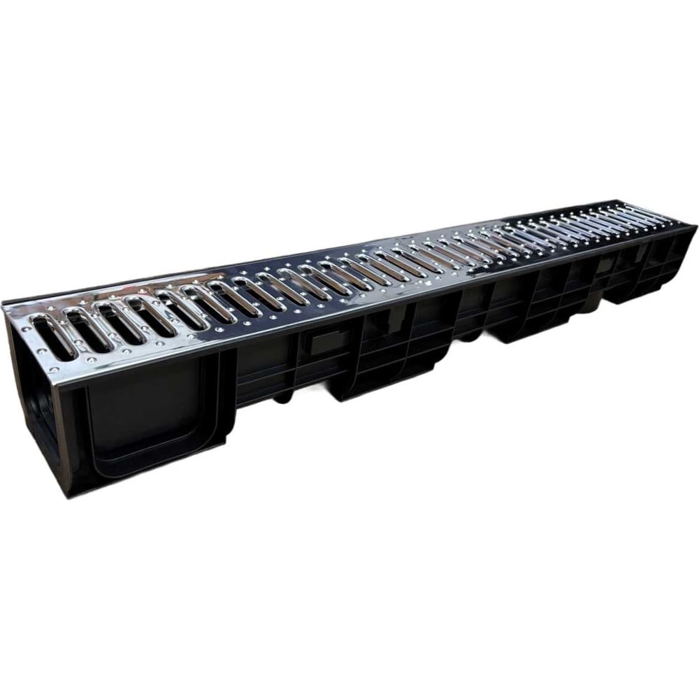 Пластиковый лоток Gidrolica dn100 h120 мм с нержавеющей решеткой класс ...