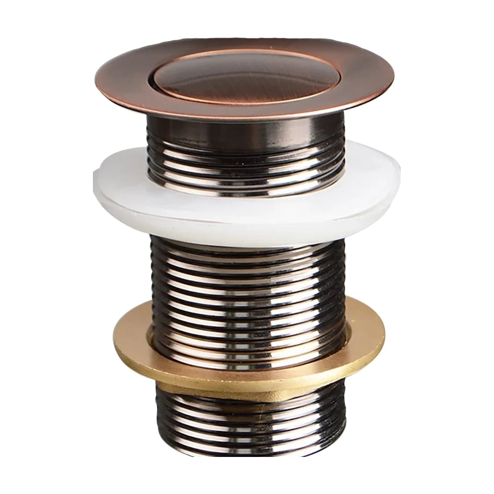 Донный клапан Terma CLICK-CLACK c маленькой кнопкой, red bronze 32367 ...