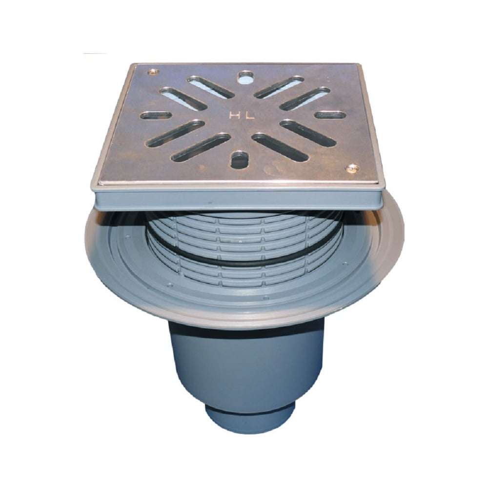 Дворовый трап с решёткой из нерж. стали HL вертик. выпуск, DN 110 616S/1 - выгодная цена, отзывы ...