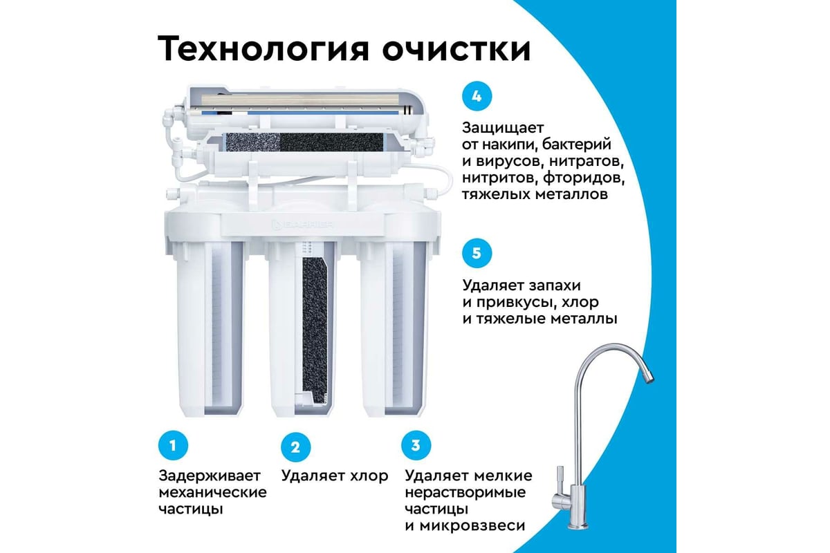 Система очистки воды с обратным осмосом Барьер профи осмо 100 (исп.лайт ...