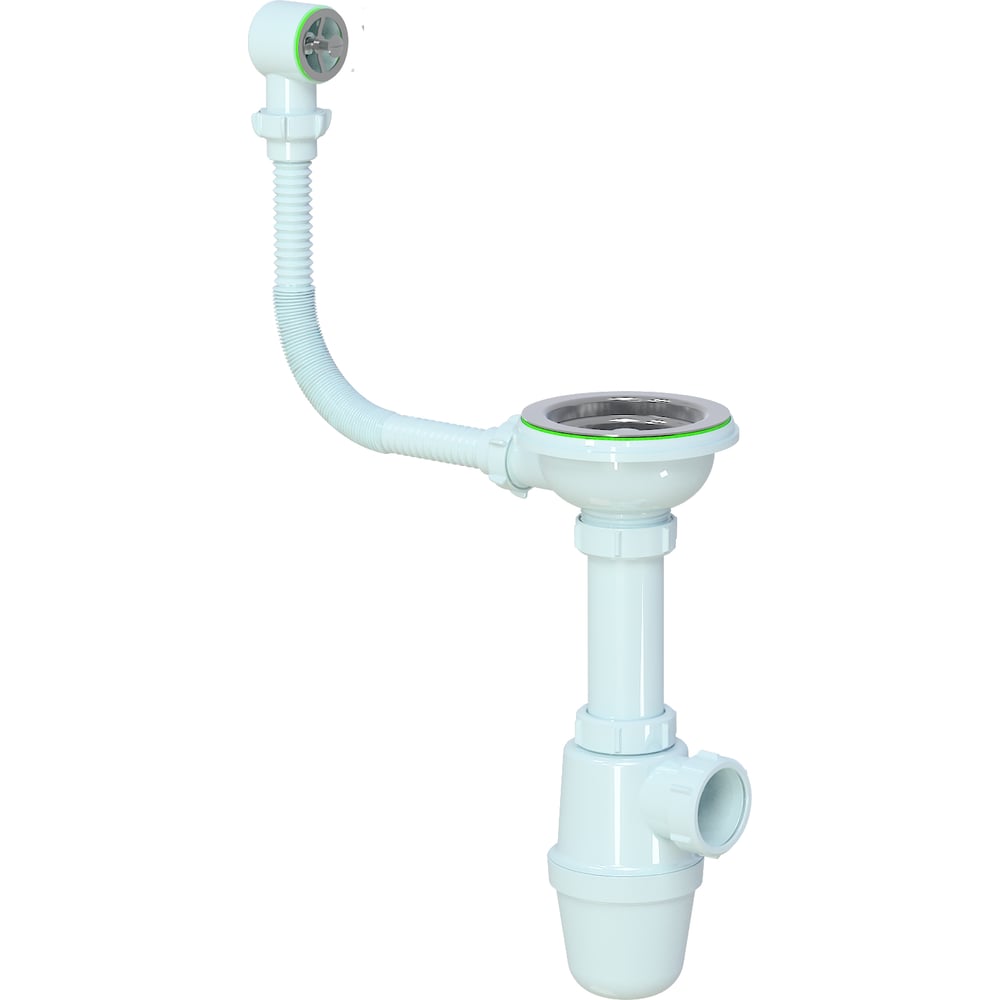 Сифон для кухни 3 1/2" х 40 мм с круглым переливом AKVATER B0145K ИС ...