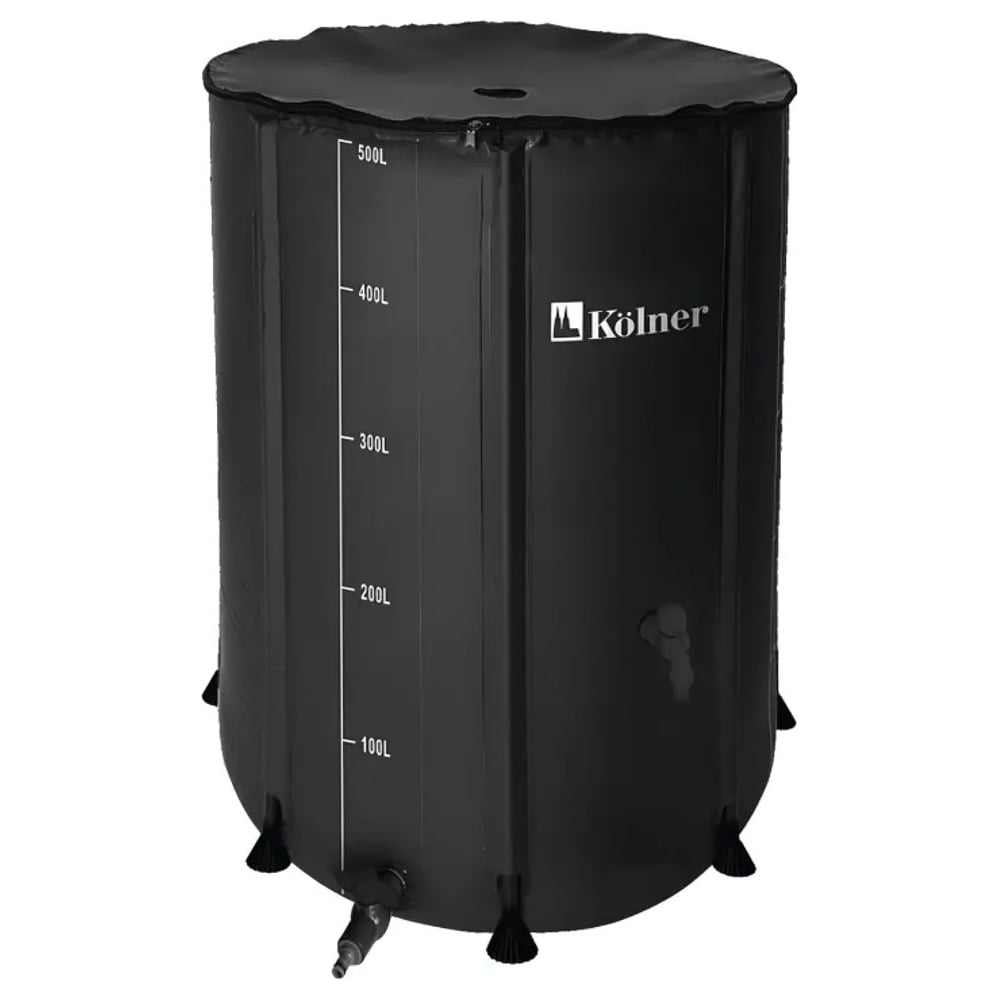 Бочка для воды KOLNER KWB 500B, 500 л, с краном и крышкой на молнии, черная, ПВХ, размер В 100 ...