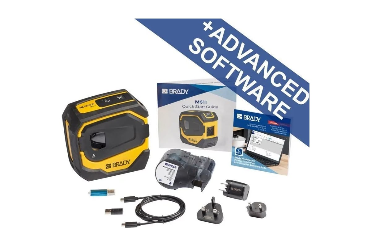 Принтер BRADY M511-EU-UK-PWID c ПО BWS для маркировки кабеля и провода ...