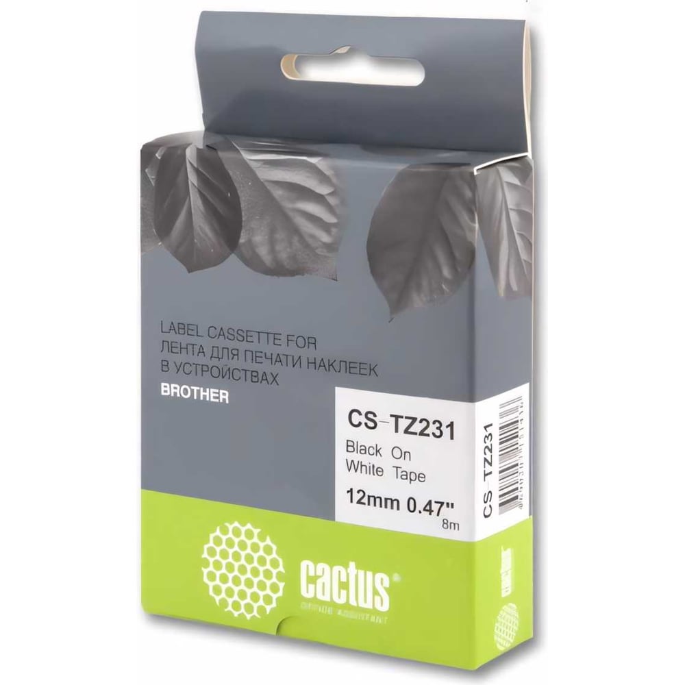 Ленточный картридж Cactus tze-231 черный, для brother 1010/1280/1280vp ...