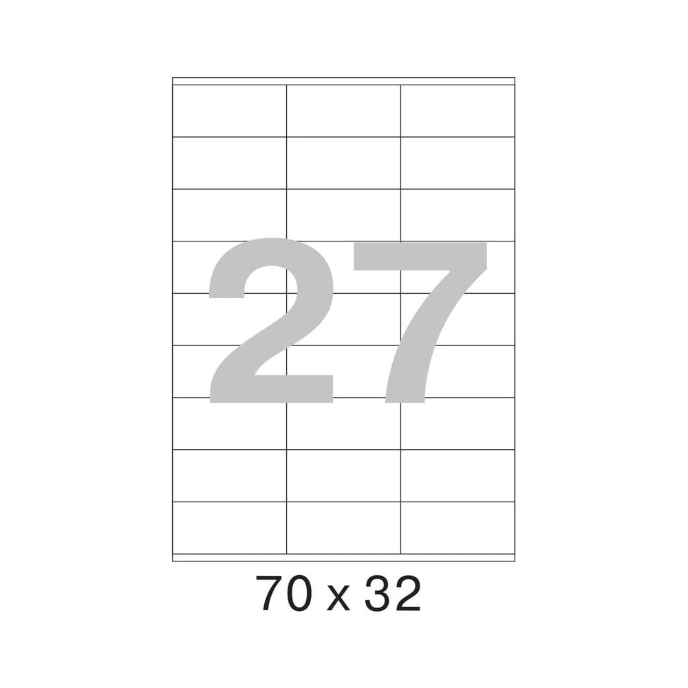 Самоклеящиеся этикетки ProMega label 70x32 мм, 27 шт. на листе, белые ...