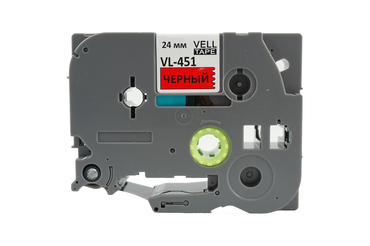 Лента Vell VL-451 (Brother TZE-451, 24 мм, черный на красном) для PT ...