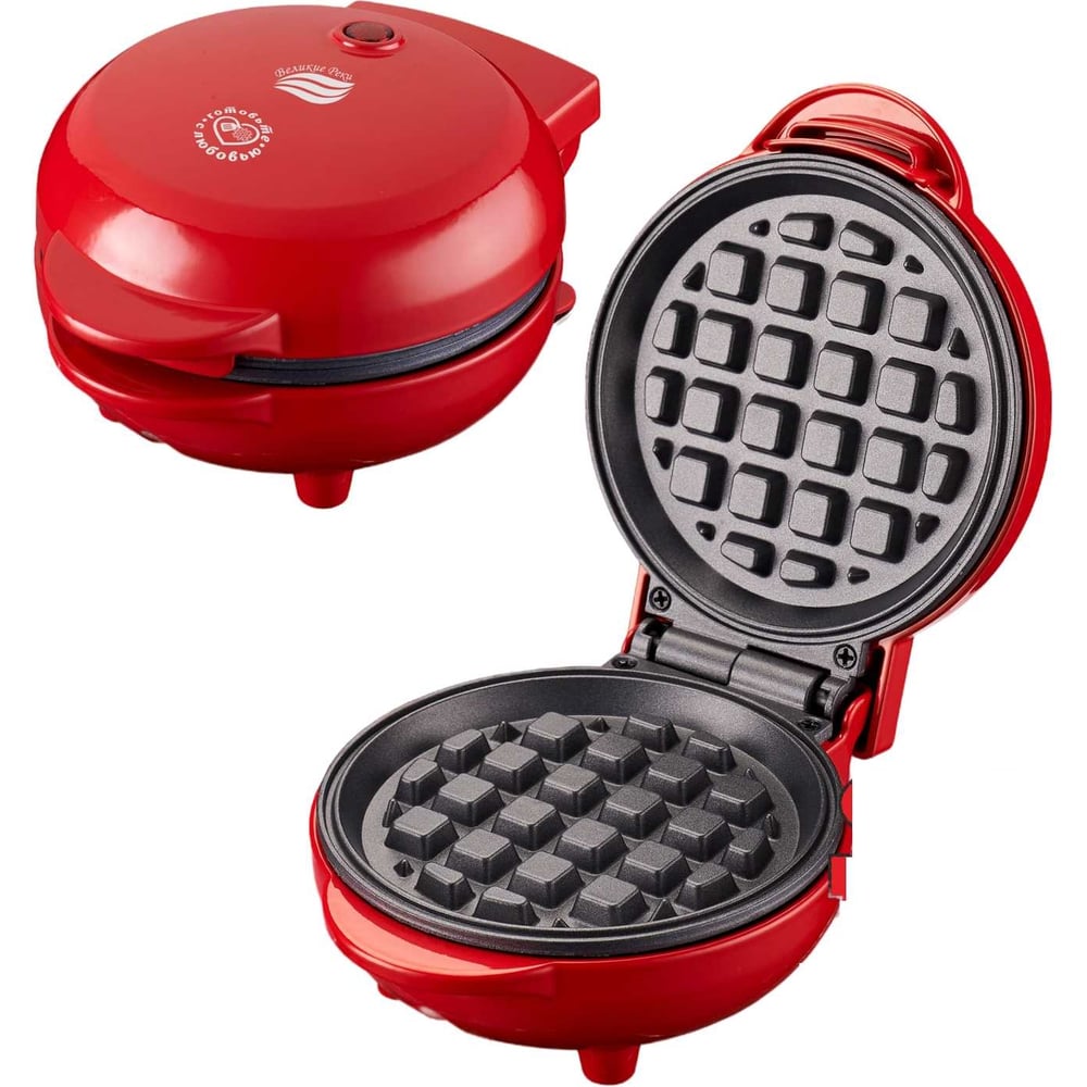 Вафельница Великие Реки Кубань-7 красная, суперкомпактный размер ...