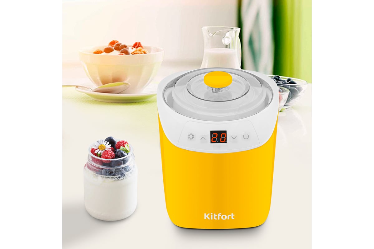 Йогуртница KITFORT бело-желтый КТ-4090-1 - выгодная цена, отзывы, характеристики, фото - купить ...