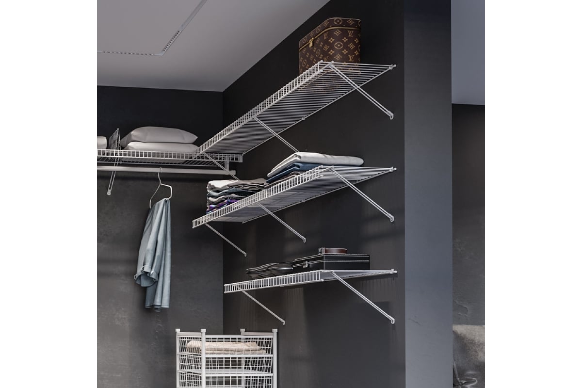 Сетчатая полка НАЙДИ 1000x300 мм, белый муар POLSET_10030-53 - выгодная ...