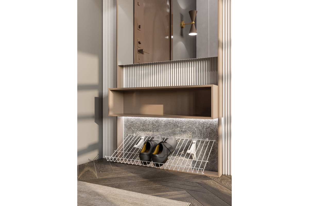 Сетчатая полка НАЙДИ 1000x300 мм, белый муар POLSET_10030-53 - выгодная ...