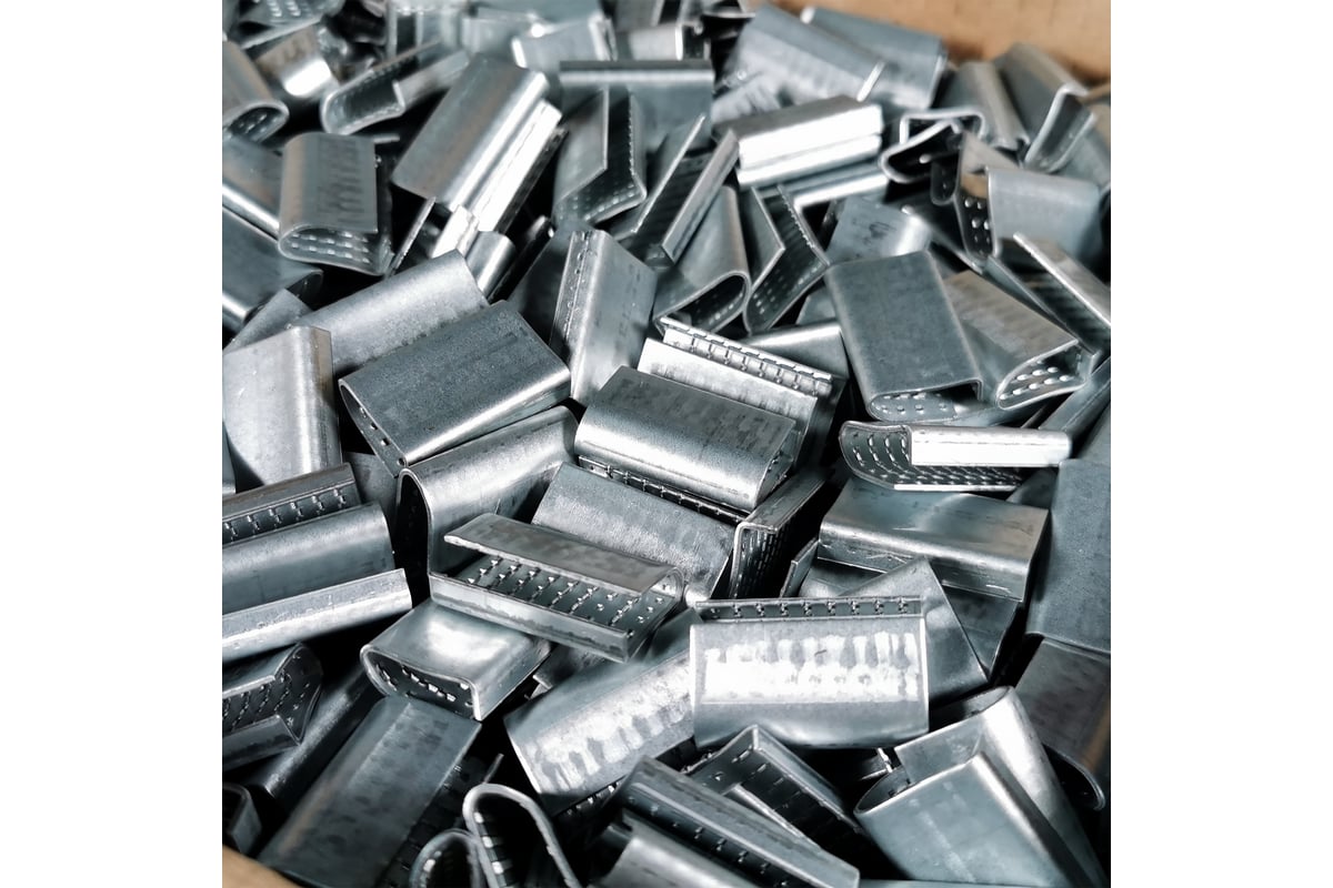 Стальная скрепа Кордленд для ПЭТ ленты 15-16 мм 16х29х1 мм, 1000 шт ...