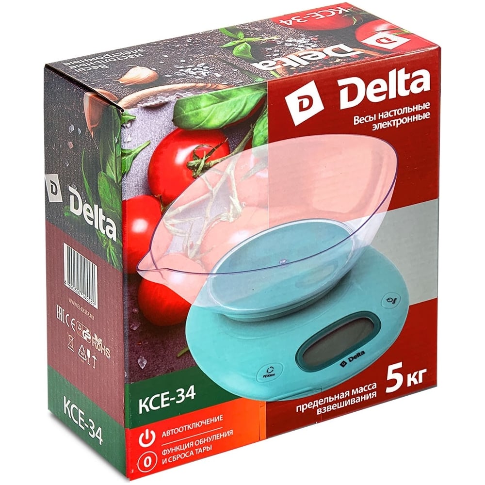 Настольные электронные весы DELTA KCE-34 зеленый, 5 кг Р1-00010216 - выгодная цена, отзывы ...