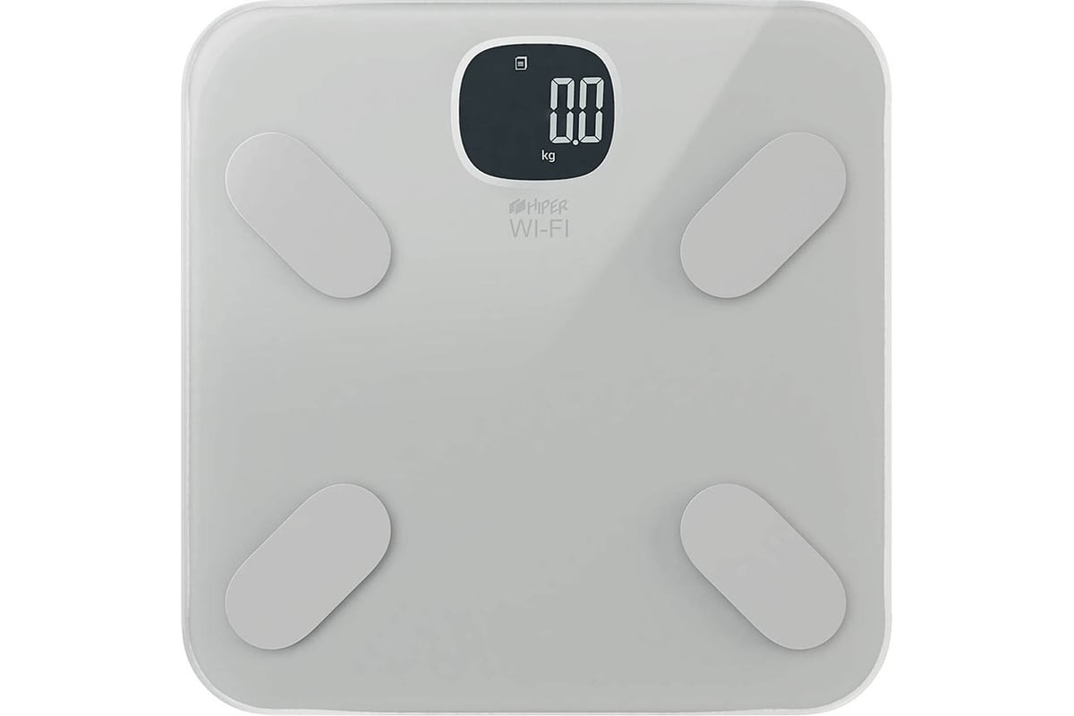 Умные Wi-Fi весы HIPER Scale с анализом тела, до 180 кг, стекло, белые ...
