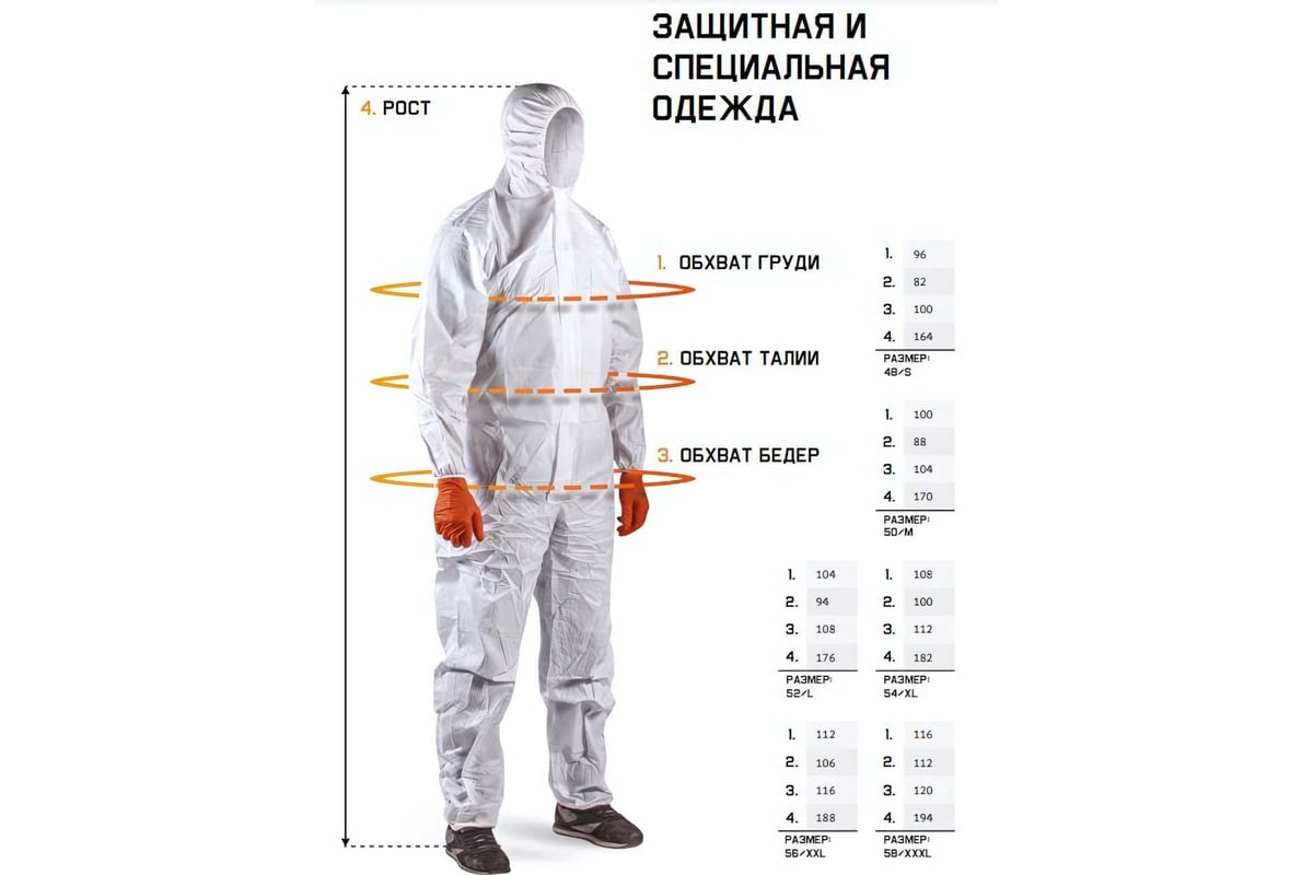 Малярный многоразовый комбинезон JetaSafety р.L/50-52 JPC75B-L ...