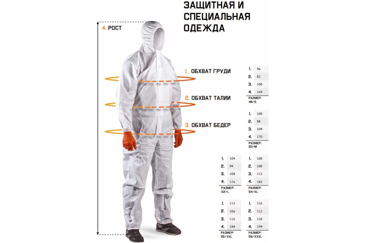 Малярный многоразовый комбинезон JetaSafety р.XL/52-54 JPC75B-XL ...