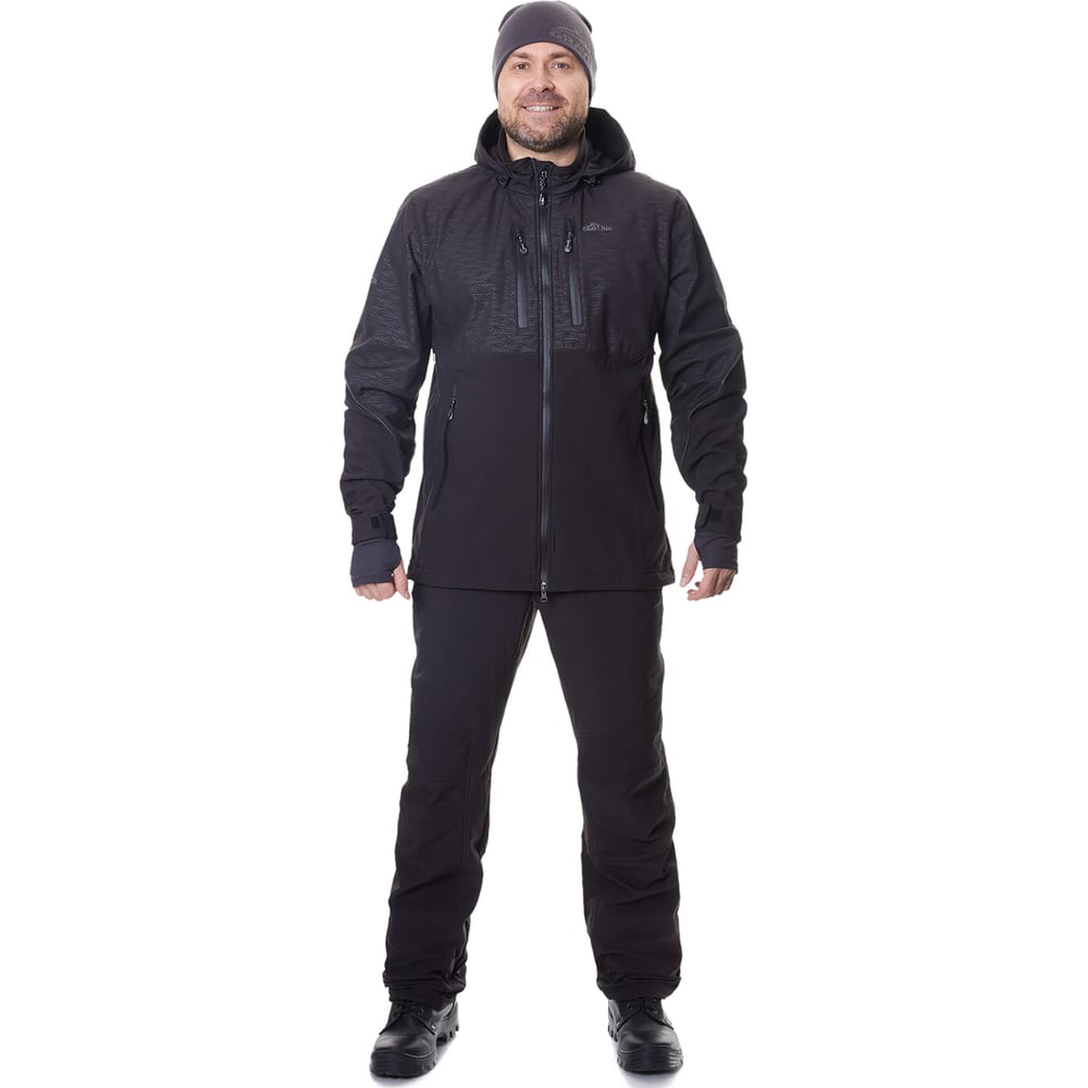 Костюм для рыбалки GRAYLING Беринг софтшелл, черный, р-р 56-58, рост ...