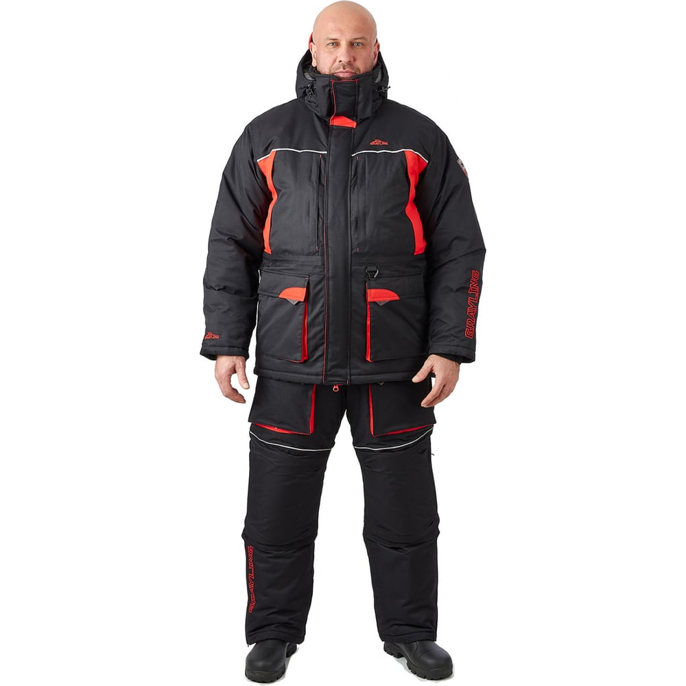 Костюм для рыбалки GRAYLING Селигер зимний, черно-красный, р-р 44-46 ...