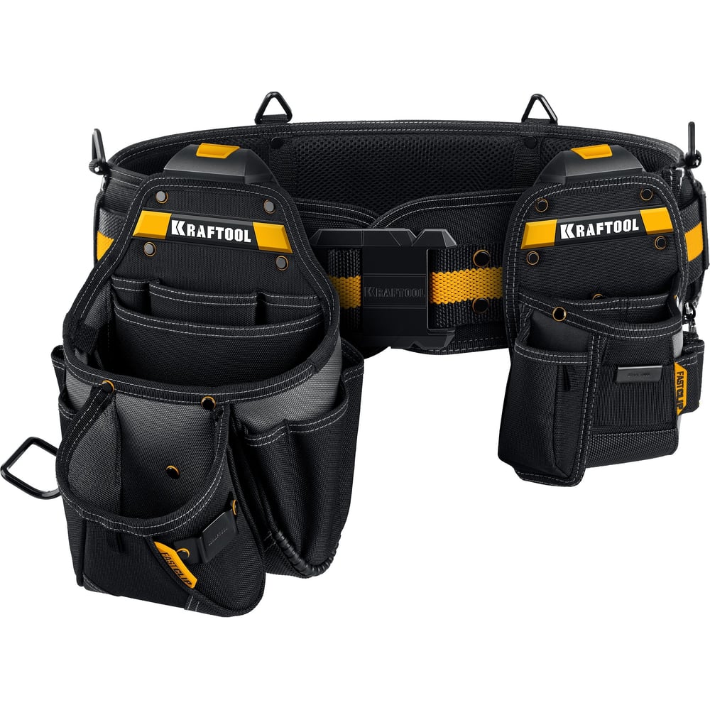 Пояс монтажника KRAFTOOL KBS-3 в комплекте: пояс монтажника, большая сумка, малая сумка 38762 ...