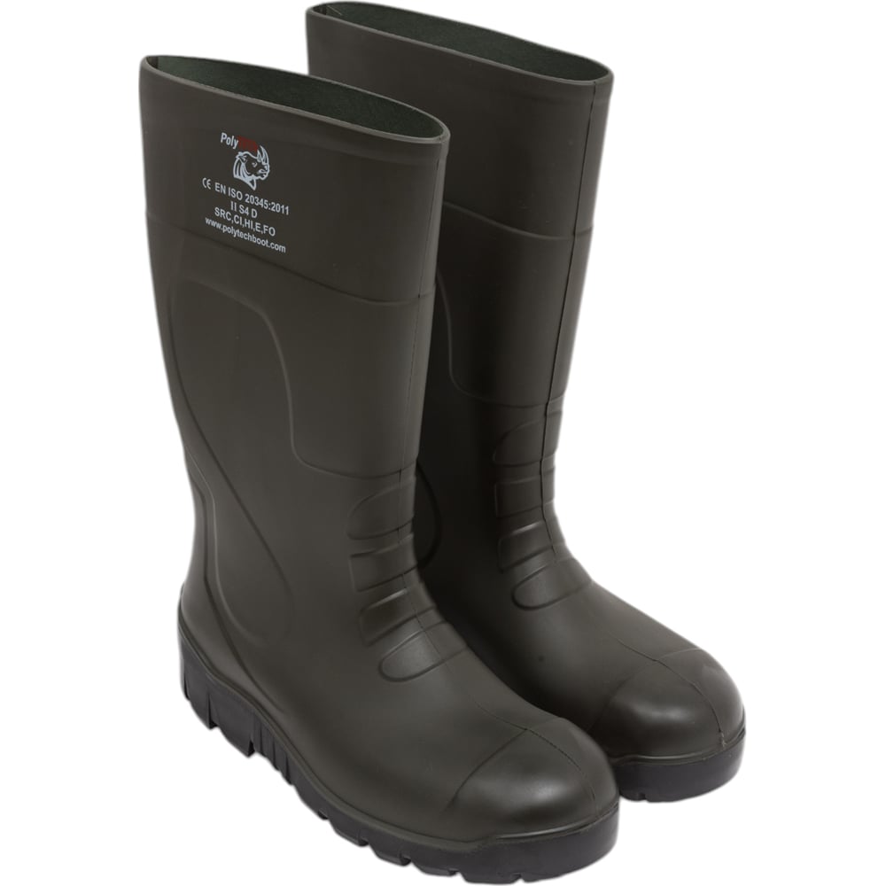 Защитные сапоги PolyTech ПУ/ПУ металлический подносок S4, цвет зеленый/черный, размер 43 ...