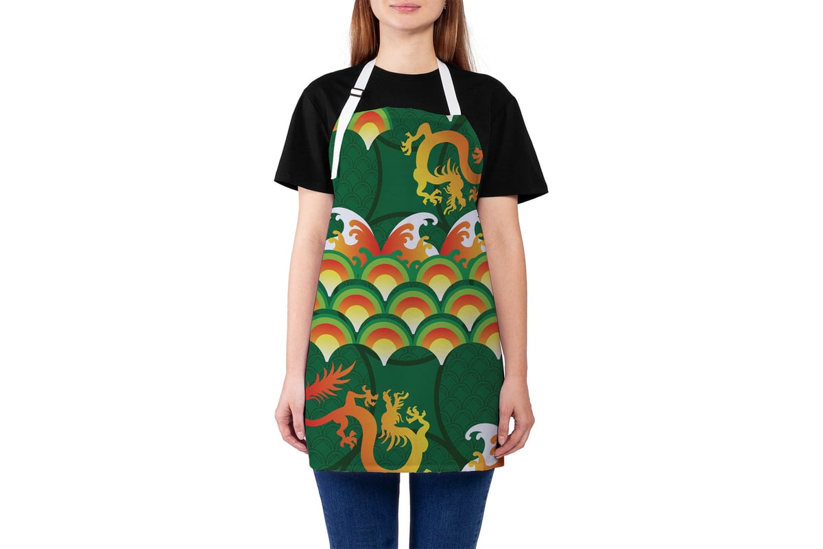 Кухонный фартук JOYARTY Огненные драконы, универсальный размер для женщин и мужчин ap_428058 ...