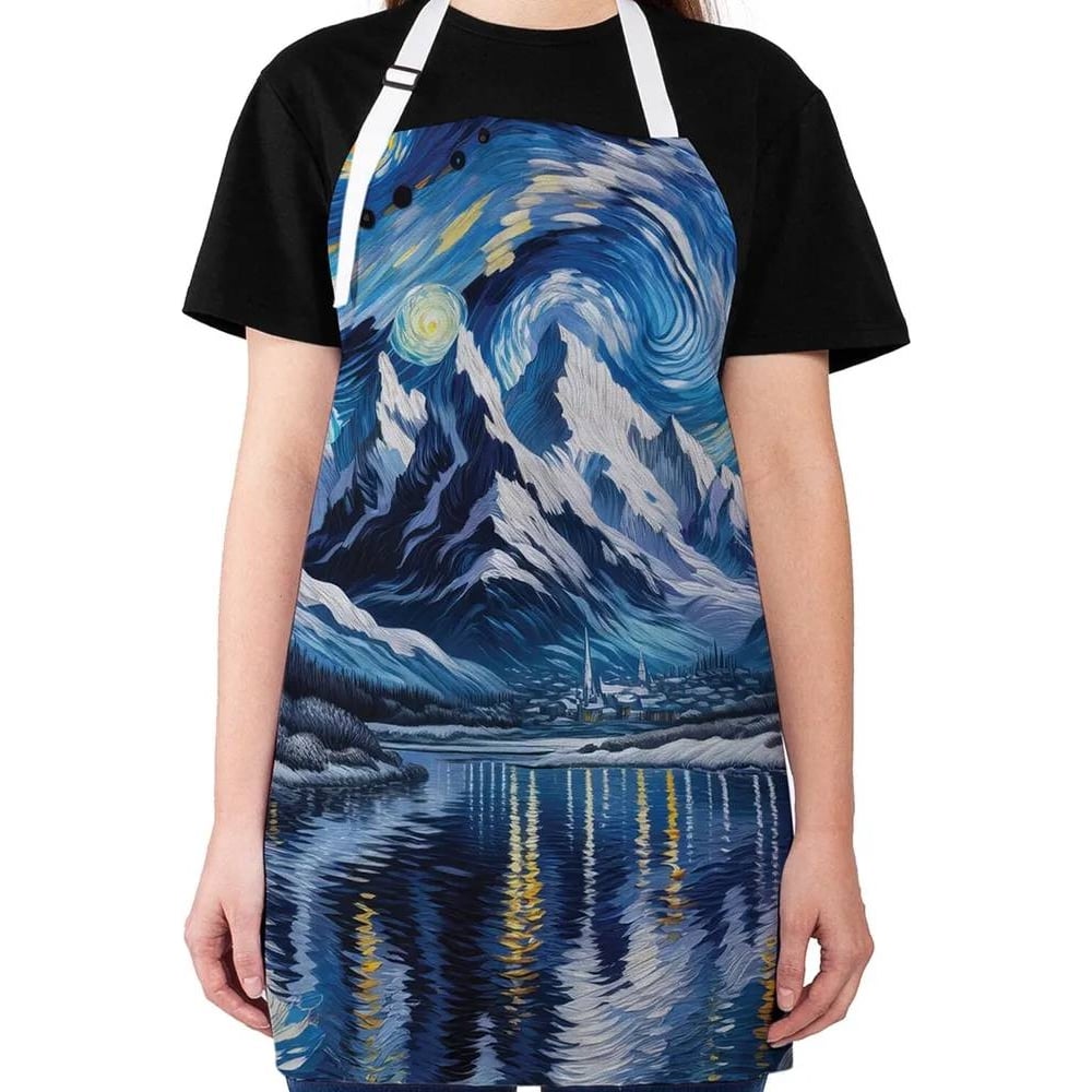 Фартук кухонный JoyArty "Ночь в горах", универсальный размер для женщин и мужчин ap_sd1058 ...