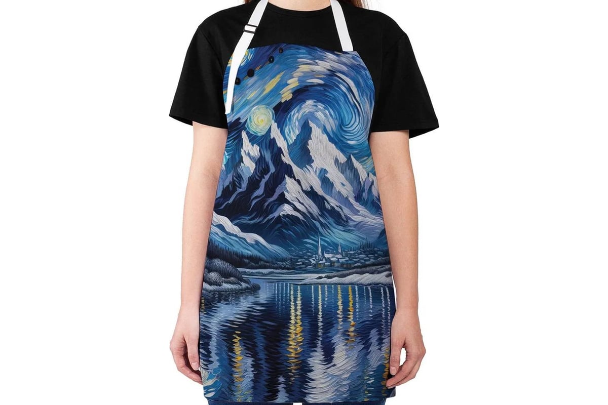 Фартук кухонный JoyArty "Ночь в горах", универсальный размер для женщин и мужчин ap_sd1058 ...