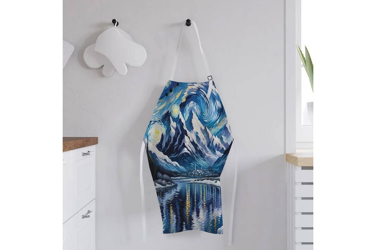 Фартук кухонный JoyArty "Ночь в горах", универсальный размер для женщин и мужчин ap_sd1058 ...