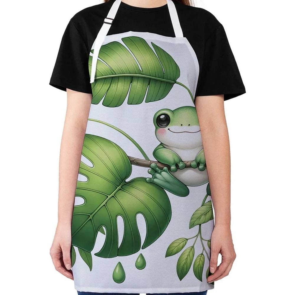 Фартук кухонный JoyArty "Лягушка в пальмах", универсальный размер для женщин и мужчин ap_sd1094 ...