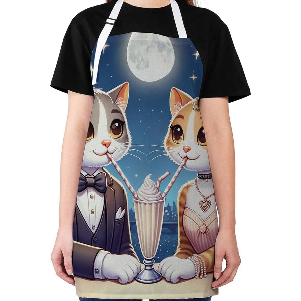 Фартук кухонный JoyArty "Кошачья романтика", универсальный размер для женщин и мужчин ap_429885 ...