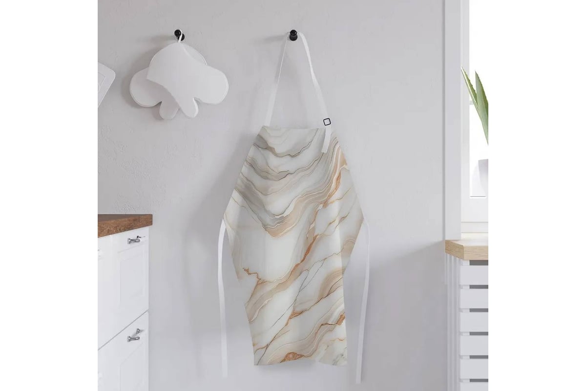 Фартук кухонный JoyArty "Нежный мрамор", универсальный размер для женщин и мужчин ap_sd1114 ...