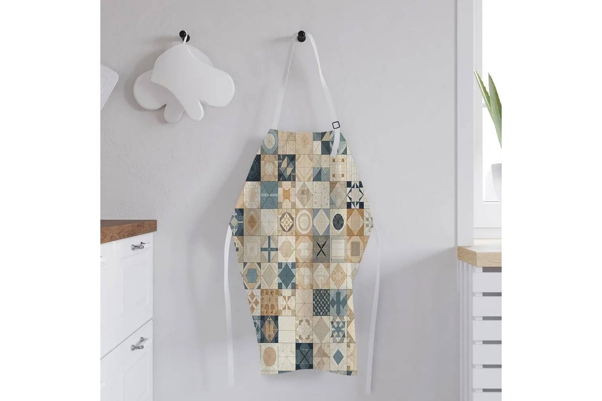 Фартук кухонный JoyArty "Плитка печворк", универсальный размер для женщин и мужчин ap_sd1129 ...