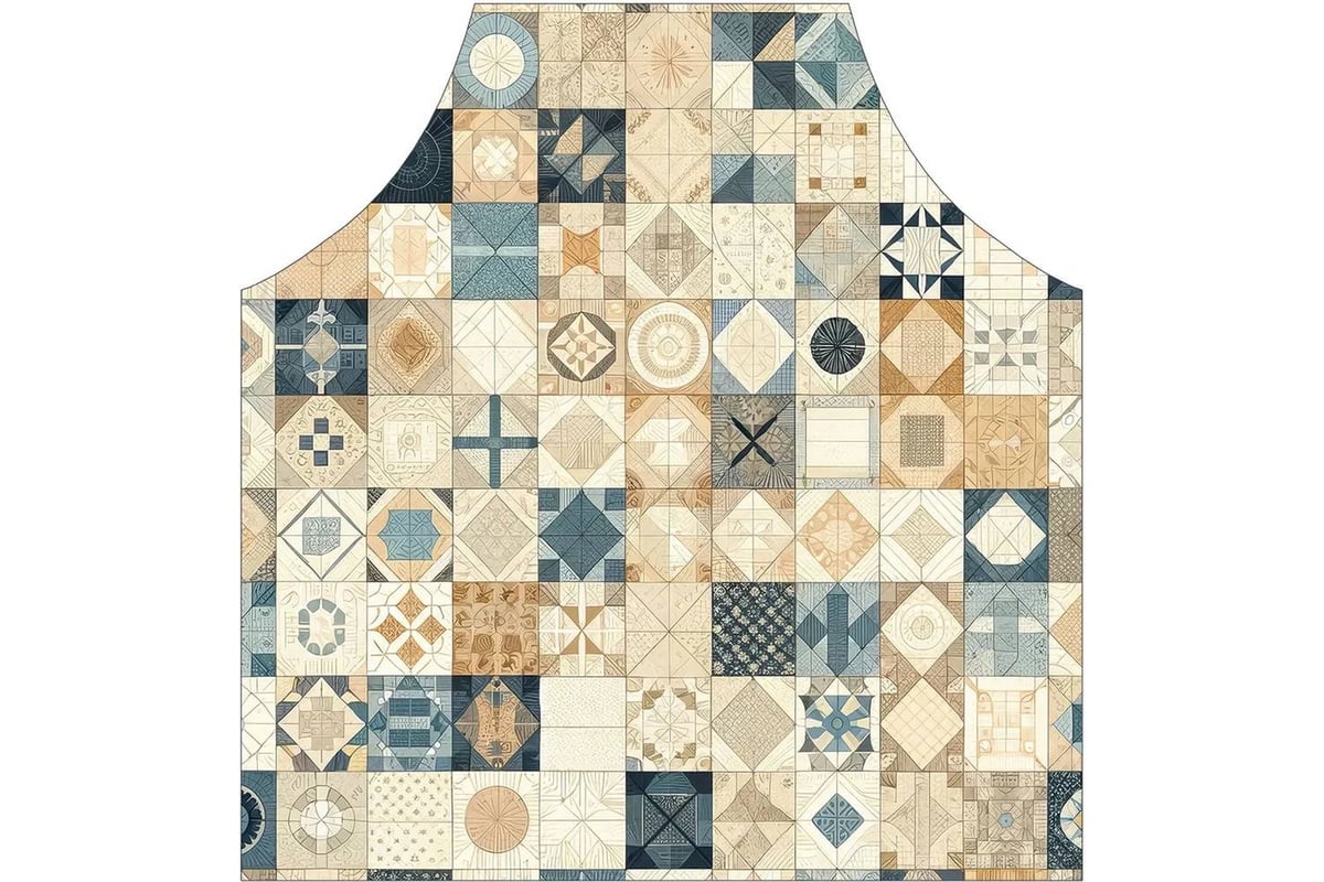 Фартук кухонный JoyArty "Плитка печворк", универсальный размер для женщин и мужчин ap_sd1129 ...