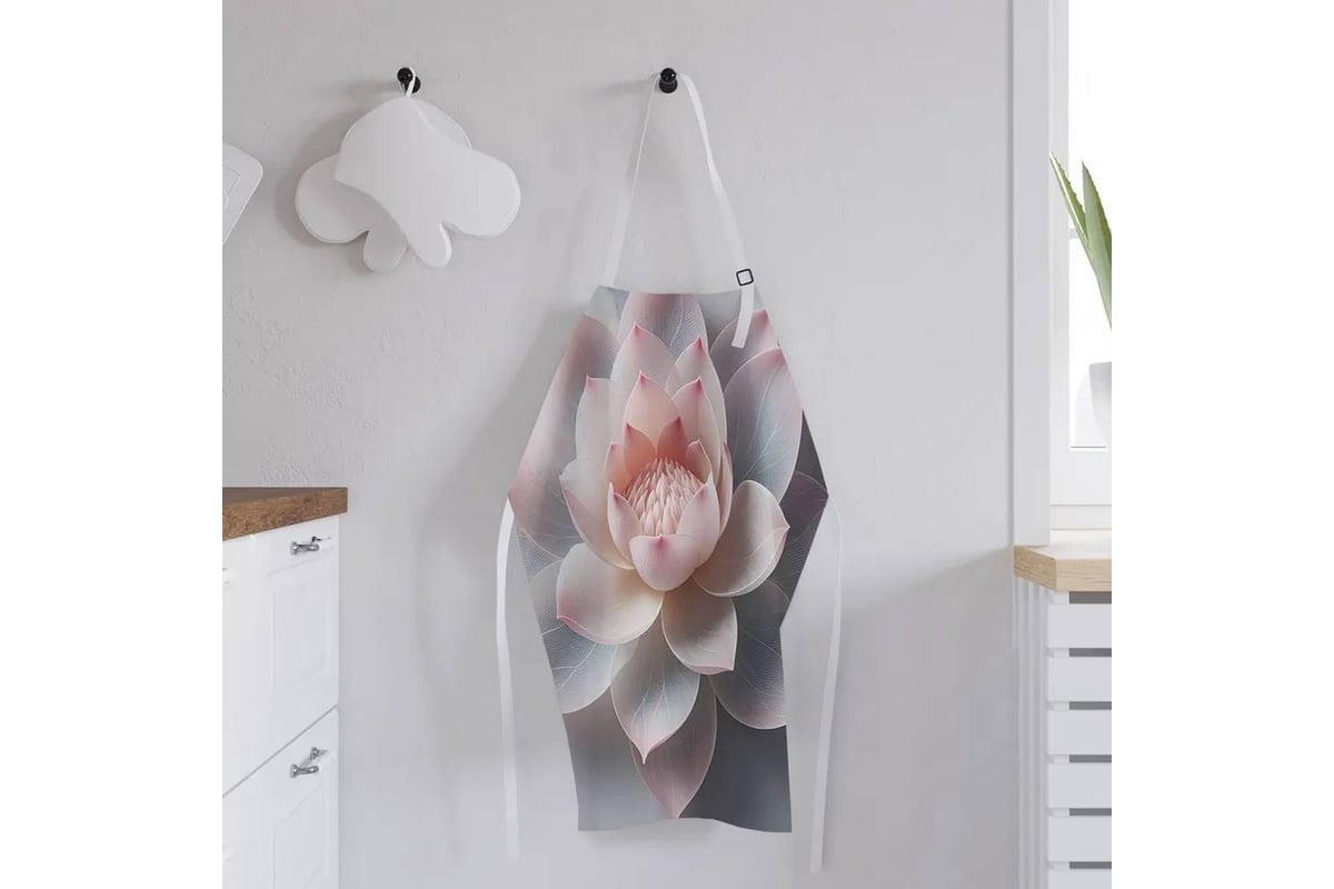 Фартук кухонный JoyArty "Лотос на мраморе", универсальный размер для женщин и мужчин ap_sd1145 ...