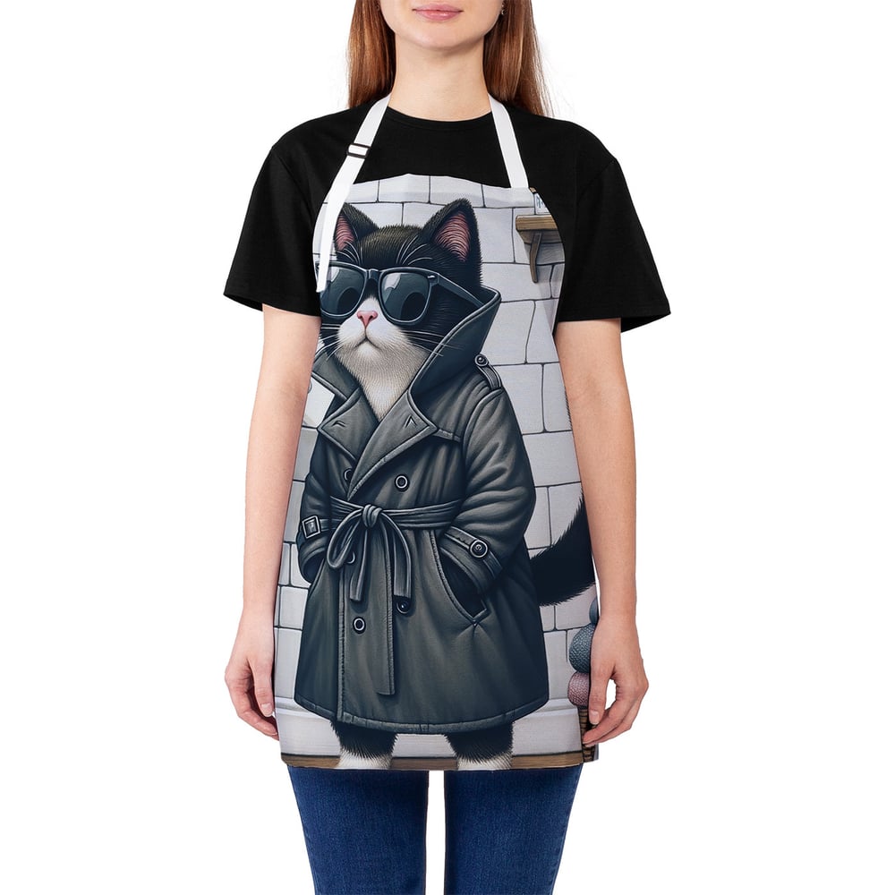 Фартук кухонный JOYARTY "Кот-бандит", универсальный размер для женщин и мужчин ap_429902 ...