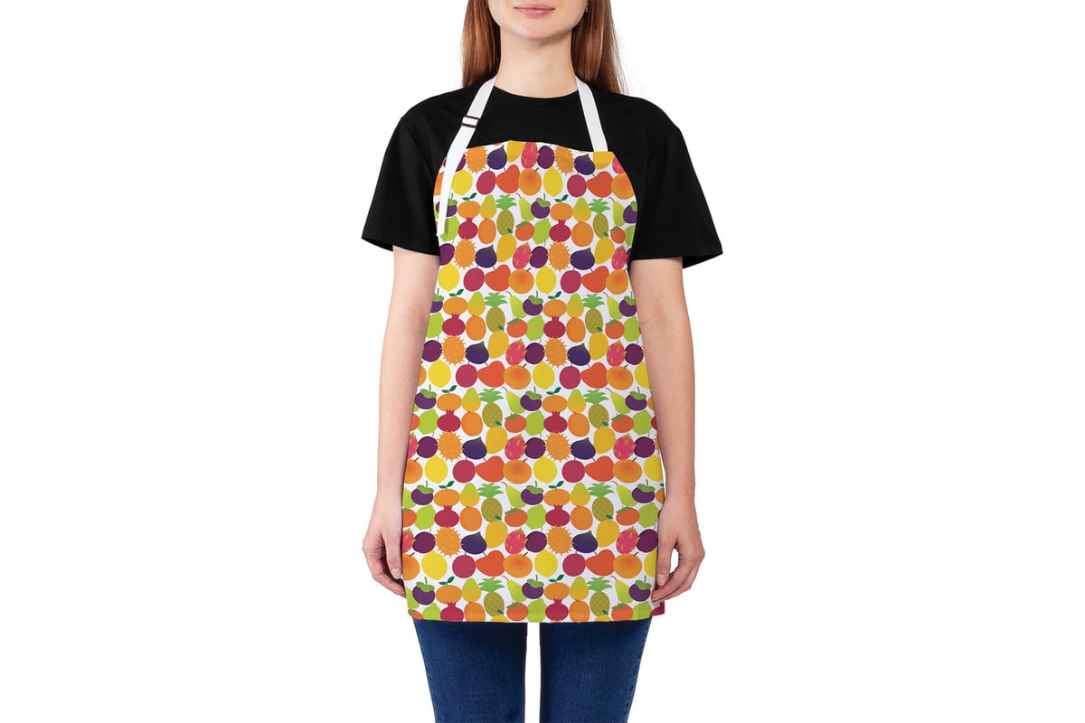 Фартук кухонный JOYARTY "Фруктовый сбор", универсальный размер для женщин и мужчин ap_71738 ...