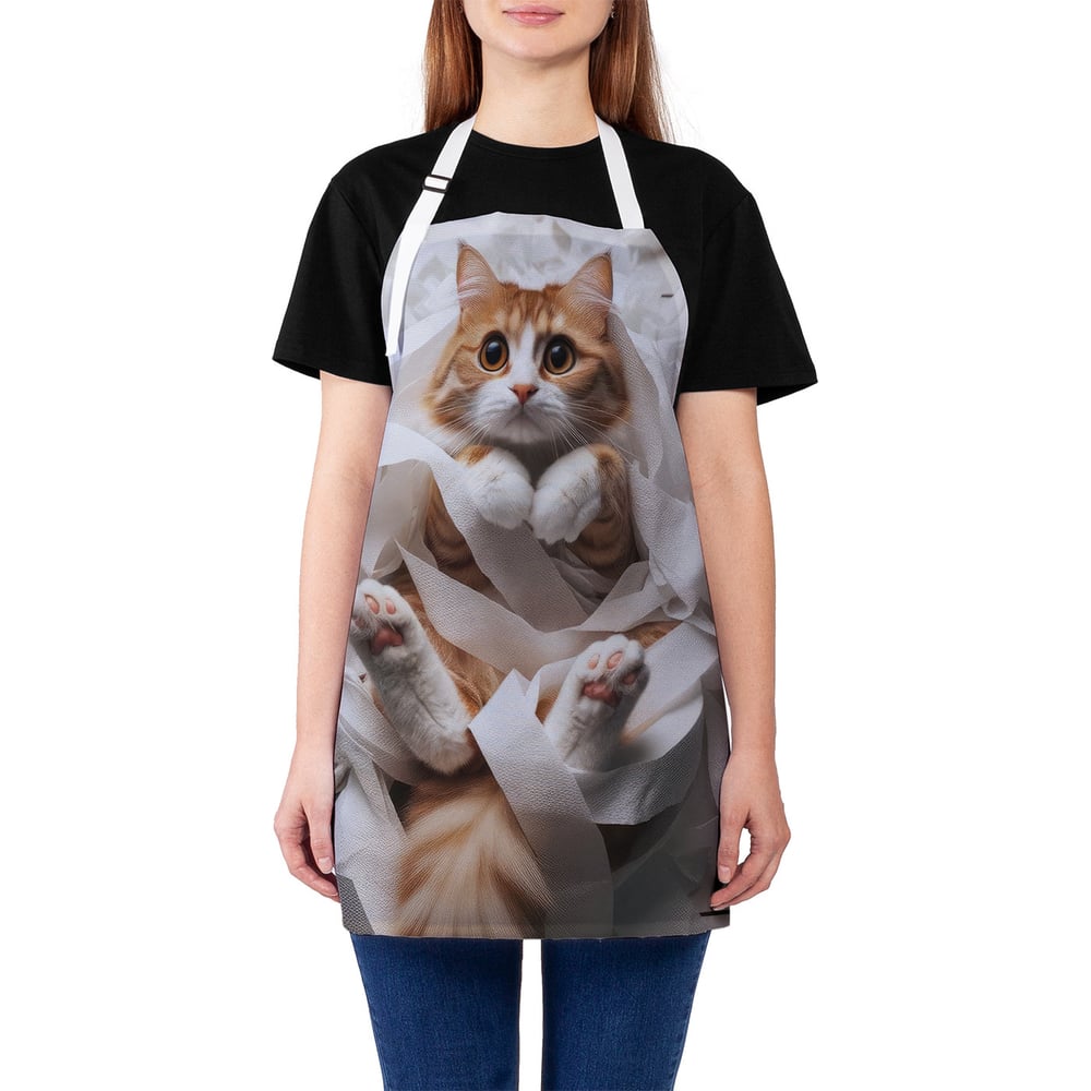 Фартук кухонный JOYARTY "Кот хулиган", универсальный размер для женщин и мужчин, серия Мужские ...