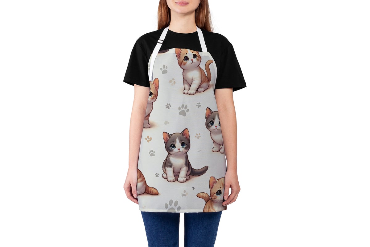 Фартук кухонный JOYARTY "Котята с лапками", универсальный размер для женщин и мужчин ap_429899 ...